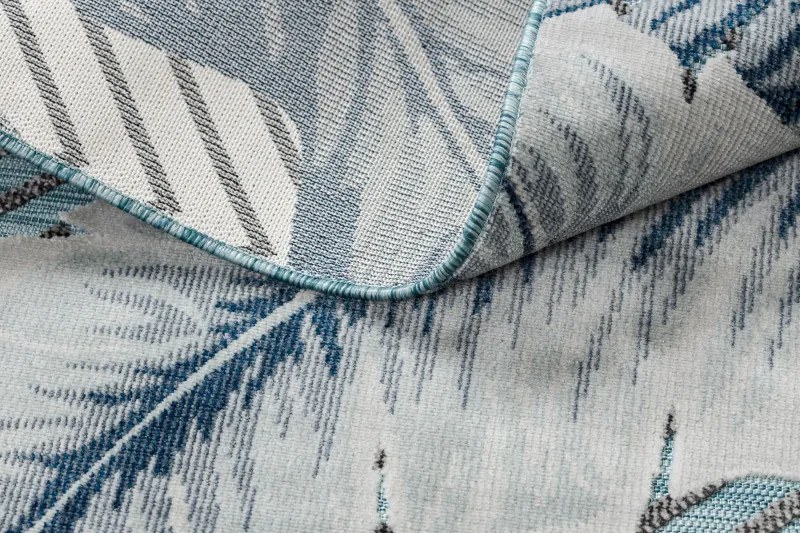 Dywany Łuszczów, Kusový koberec Botanic 65242 Feathers aqua – na ven i na doma, 137x190, modrá, chodba / předsíň