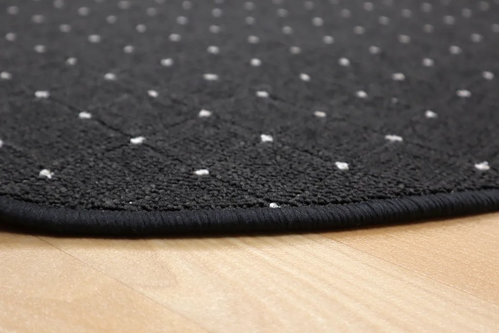 Condor Carpets, Kusový koberec Udinese antracit kruh, 400x400 (průměr) kruh, šedá, chodba / předsíň