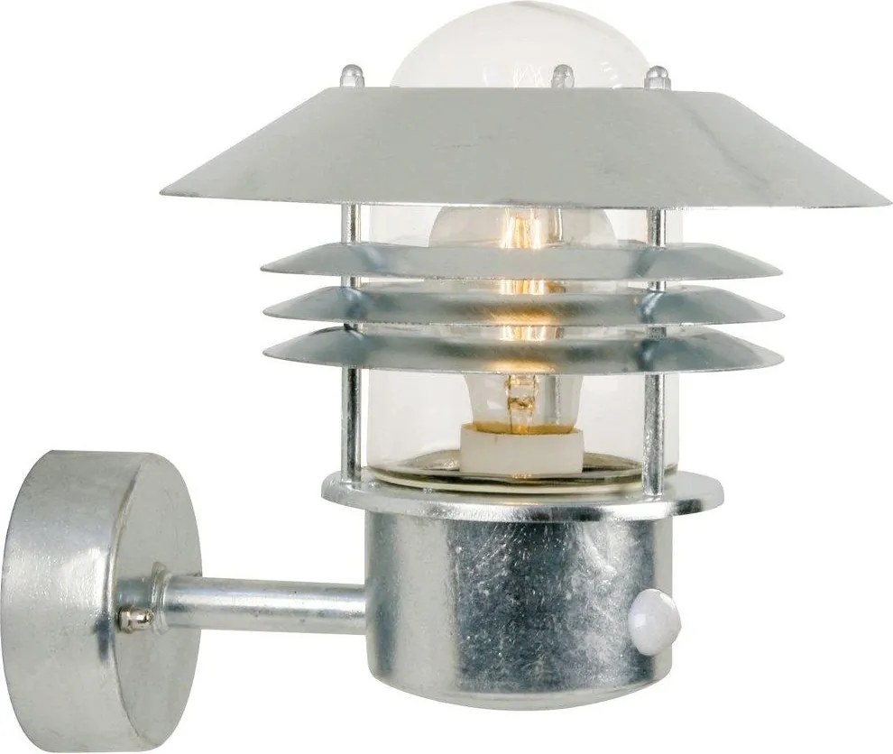NOR 25101031 Venkovní nástěnné svítidlo Vejers Sensor 1x60W E27 galvanizovaná čirá - NORDLUX