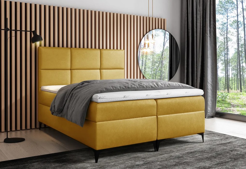 Expedo Čalouněná postel boxspring GRETA + topper, 120x200, fancy 48