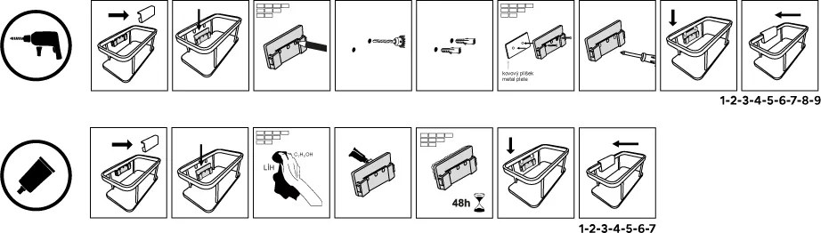 Nimco Drátěná police KIBO černá -