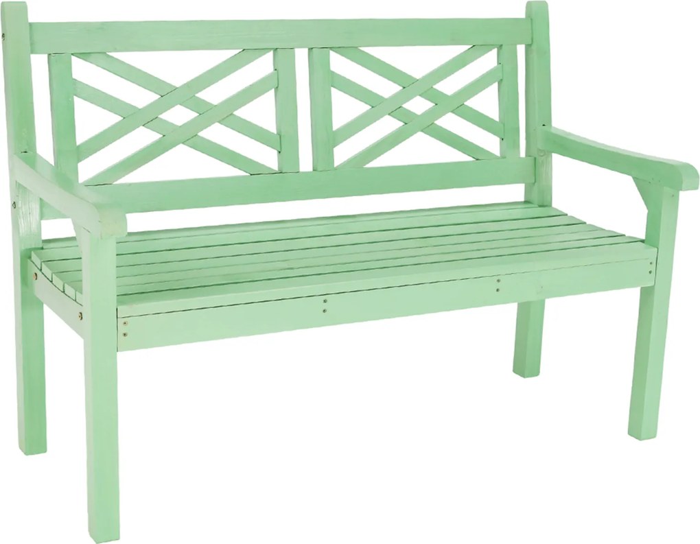 Dřevěná zahradní lavička, neo mint, 124 cm, FABLA