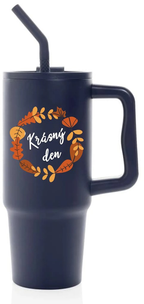 KRÁSNÝ DEN (PODZIM) - modrý cestovní termohrnek 900 ml