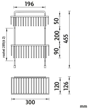 Nimco Drátěná police dvoupatrová Drátěný program - OP 123D-26