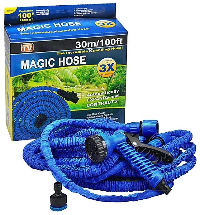 Flexibilní hadice s rozprašovačem X-HOSE - modrá - 30 m