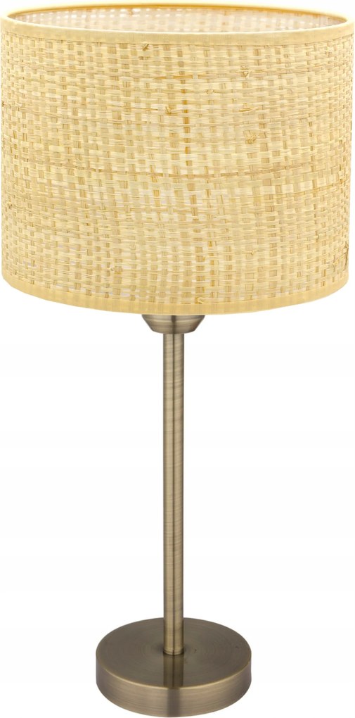 Noční Lampa Stolní Rattan Saténová Patina 43 cm E27