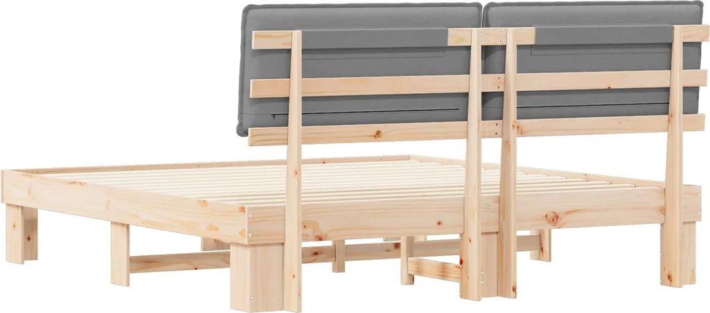 Rám postele s čalouněným čelem s čelo Světle šedá 200 x 200 cm 3398064