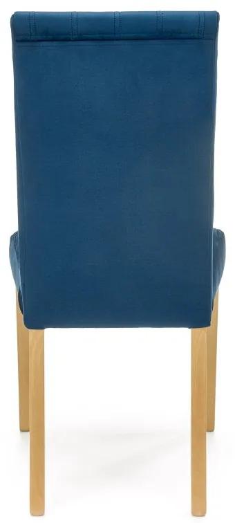 Jídelní židle DIEGO 3 — samet, medový dub, modrá