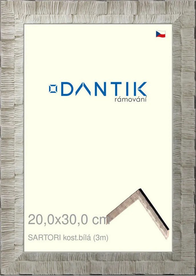 DANTIK rámeček 20x30 | SARTORI kost.bílá (Sklo Čiré)