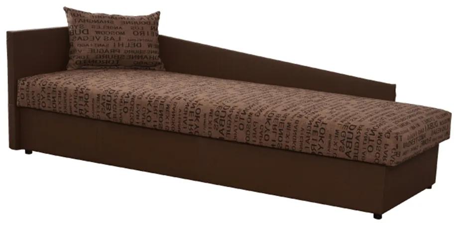 Jednolůžková postel (válenda) 80 cm Jeannine (hnědá) (s úl. prostorem) (L). 808545