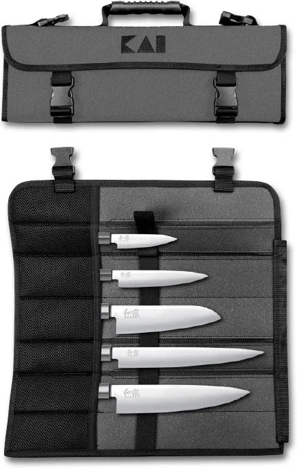 DM-0781EU67 Sada 5 nožů KAI Wasabi Black s taškou - nože 6710P, 6715U, 6716S, 6720C, 6723L