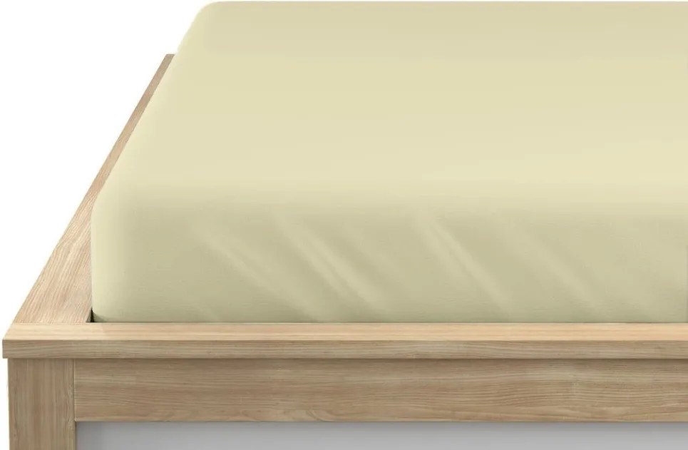 Jersey prostěradlo HIGHFIT krémové 90 x 200 cm