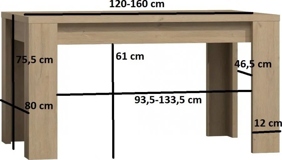 Casarredo - Komfort nábytek Rozkládací jídelní stůl KORA 120x80 jasan tmavý