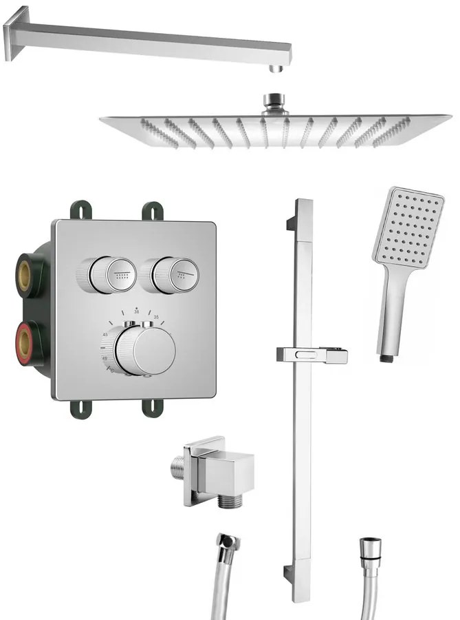 Sapho Sapho, SMART SELECT sprchový set s termostatickou baterií, 2 výstupy, posuvný držák sprchy, chrom, RP042-02