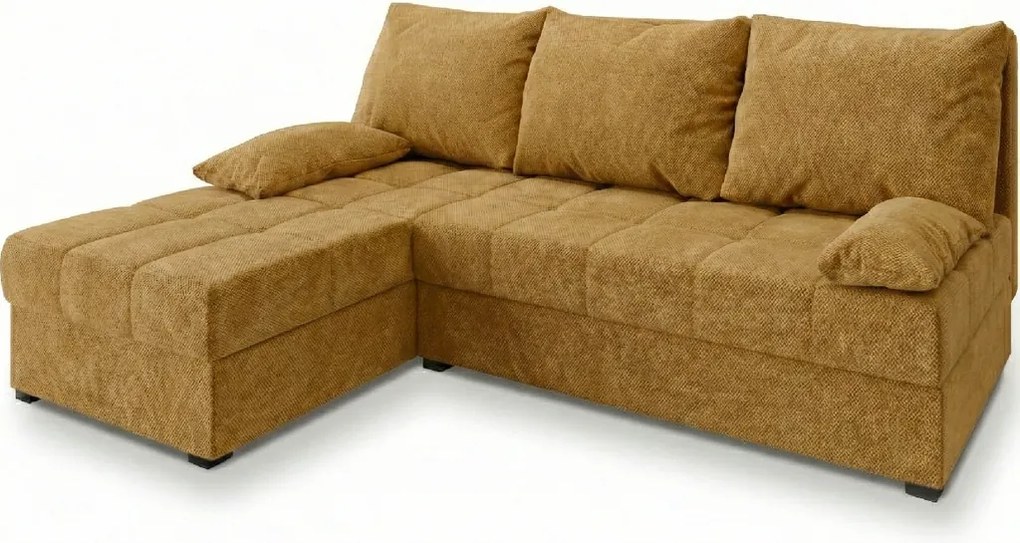 Rohová rozkládací sedací souprava do L CELESTE, 200 cm, s úložným prostorem Roh pohovky: Levý roh, Barva látky Kronos: Tmavě modrá (Kronos 09)