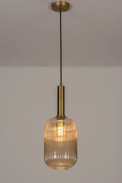 Závěsné skleněné svítidlo Diverse Gold Tradition