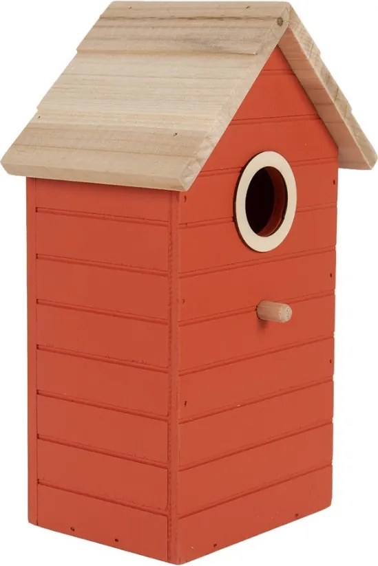 Červená dřevěná ptačí budka Birdhouse - 15*10*22 cm