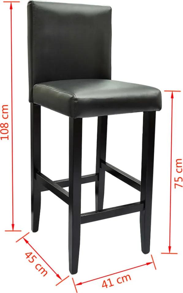 vidaXL Barové stoličky 4 ks umělá kůže [160719] Barva: tmavě hnědá