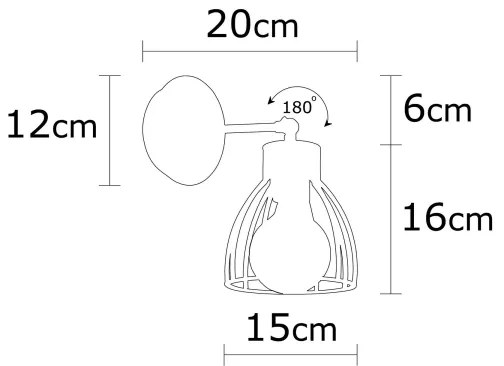 Nástěnné bodové svítidlo KEMAH 1xE27/100W/230V