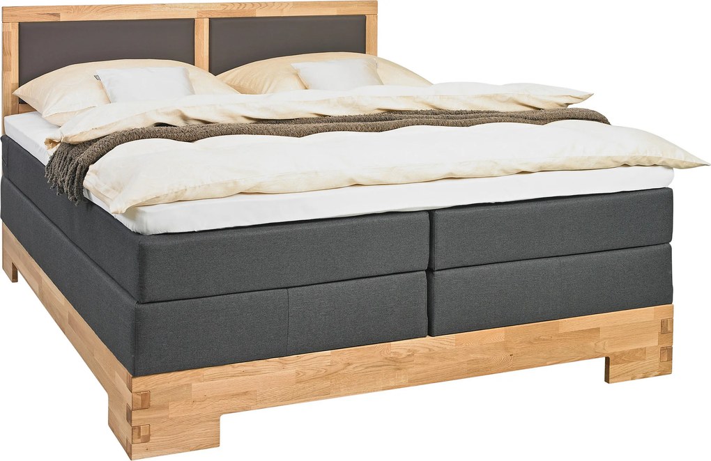 XXXLutz POSTEL BOXSPRING, 180/200 cm, hnědá, barvy dubu Linea Natura - Manželské postele - 001507000101