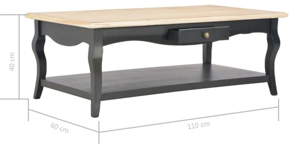 Petromila Coffee Table Black 110x60x40 cm MDF