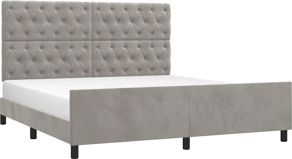 Rám postele bez matrace světle šedý 160 x 200 cm samet 3125946