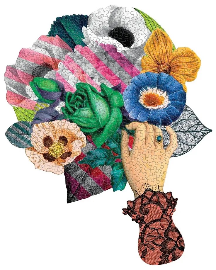 Galison Tvarové puzzle Christian Lacroix Motýl a Kytice v sadě