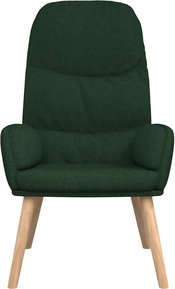 Relaxační křeslo se stoličkou tmavě zelené textil 3097347