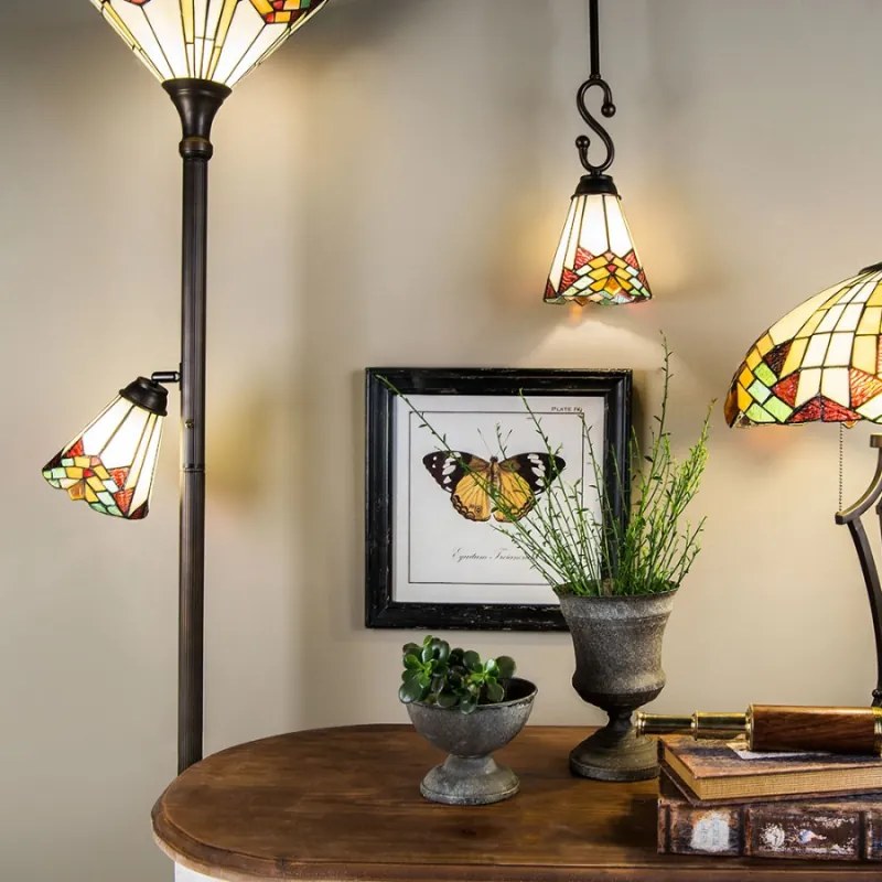 Stojací lampa Tiffany Jannes – 30x178 cm