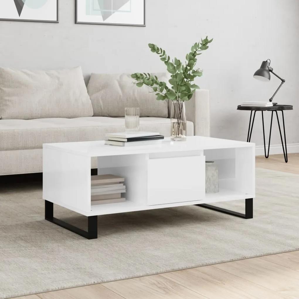 vidaXL Konferenční stolek 90 x 50 x 36,5 cm kompozitní dřevo [830599] Barva: Bílá