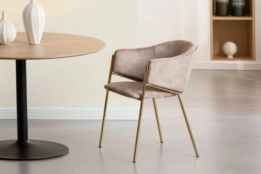 Designová židle Nikolai šampaňský samet