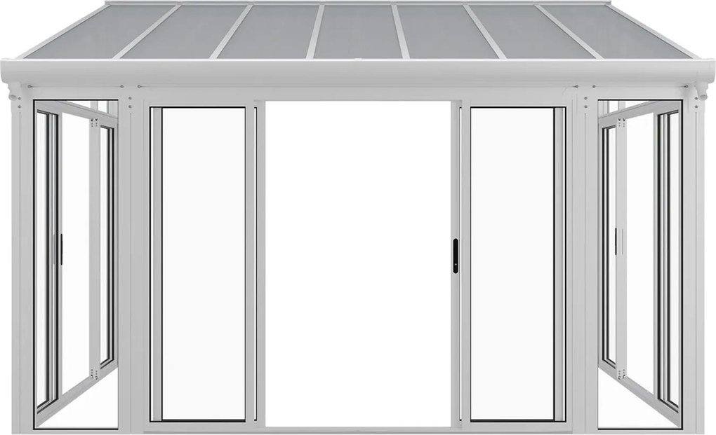 Juskys Zimní zahrada s akrylátovým zasklením Barva: tmavě šedá, Velikost: 550 × 300 cm