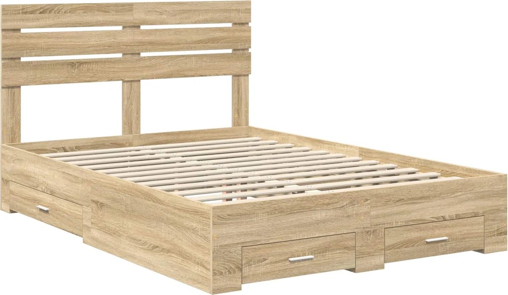 Rám postele s čelo Sonoma dub 150 x 200 cm Kompozitní dřevo 3411631