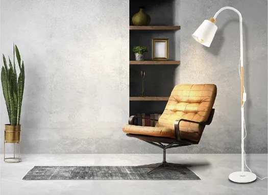 BERGE LED stojací lampa 1xE27 150cm bílá