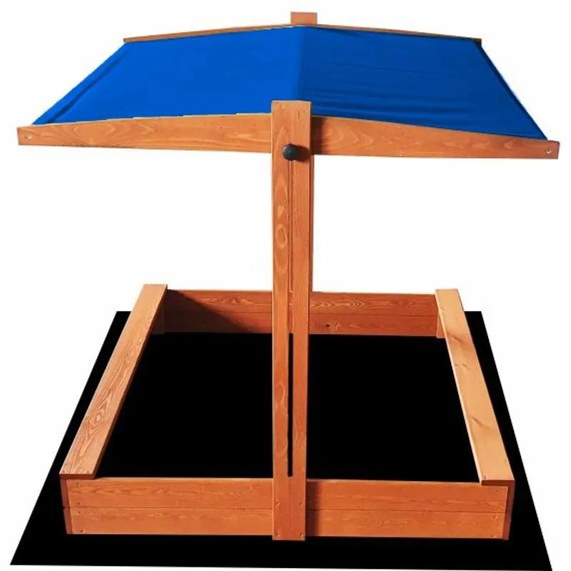 Sun Active Dřevěné pískoviště se stříškou Slim, modré - 120 cm