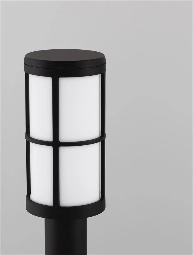 NV 9002860 Venkovní sloupkové svítidlo STONE černý hliník a akryl E27 1x12W 220-240V IP54 bez žárovky - NOVA LUCE