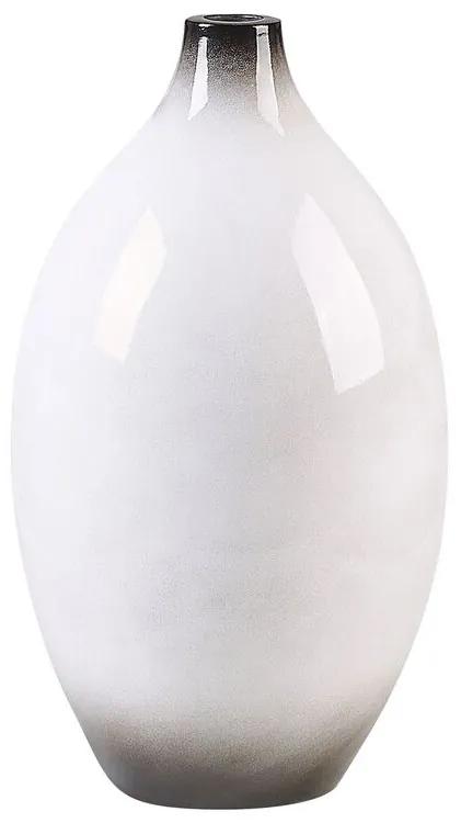 Pálená hlína Dekorativní váza 36 Bílá Černá BAEZA Beliani