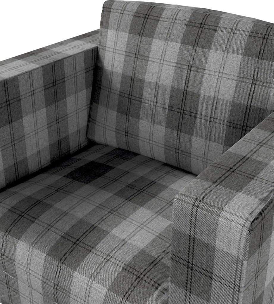 Potah na křesko IKEA Karlanda, krátký barva šedá látka pletený vzor, vzorované
