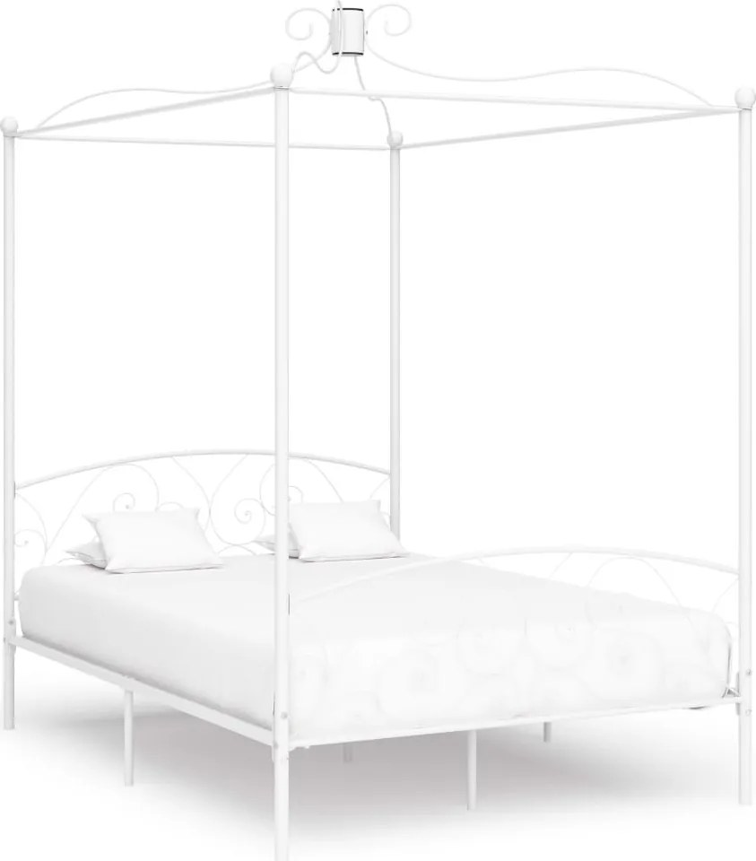 vidaXL Rám postele s nebesy kovový 120 x 200 cm [284482] Barva: Růžová
