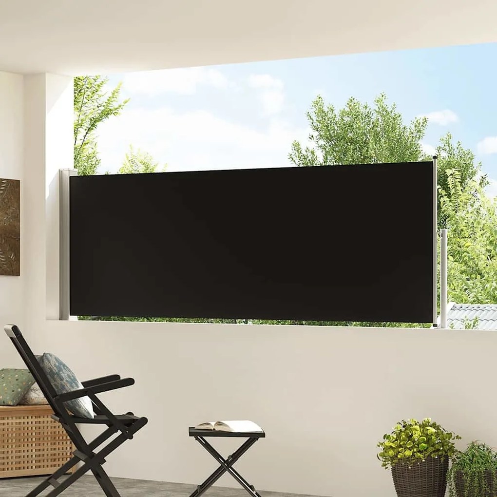 vidaXL Zatahovací boční markýza/zástěna na terasu 100 x 314 cm [48375] Barva: Černá