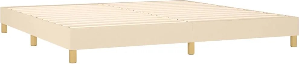 Rám postele s boxspringem krémový 200 x 200 cm textil 3120643