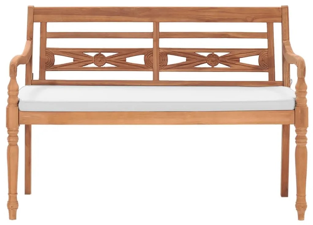 vidaXL Lavice Batavia s poduškou 120 cm teak