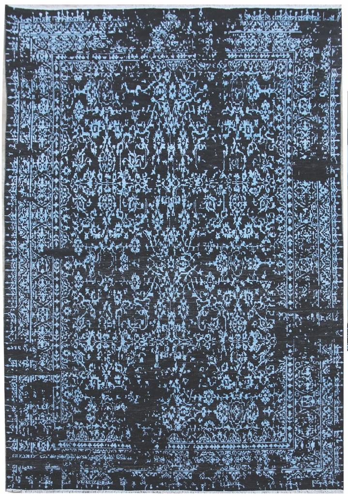 Diamond Carpets koberce Ručně vázaný kusový koberec Diamond DC-JK 1 Denim blue/aqua - 120x170 cm