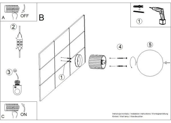 Sollux SL.1712 - Koupelnové nástěnné svítidlo HALO 1xG9/8W/230V IP44 černá