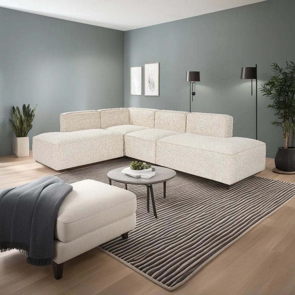 Hanah Home Rohová pohovka MORE M krémová levá