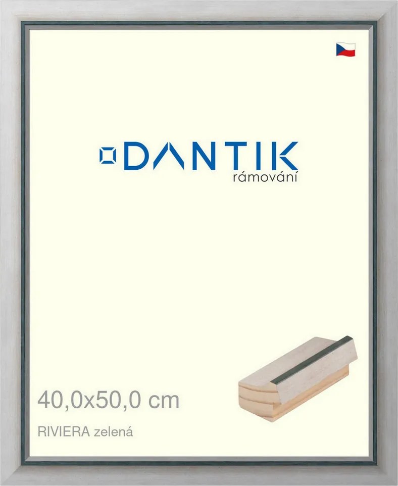 DANTIK rámeček 40x50 | RIVIERA zelená (Plexi Čiré)