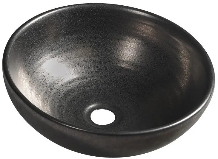Sapho Sapho, ATTILA keramické umyvadlo, průměr 43cm, metalická měď, DK010