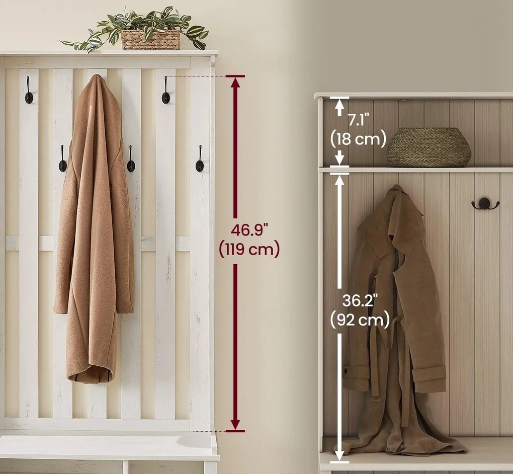 Předsíňový věšák Noriss 81 cm bílý