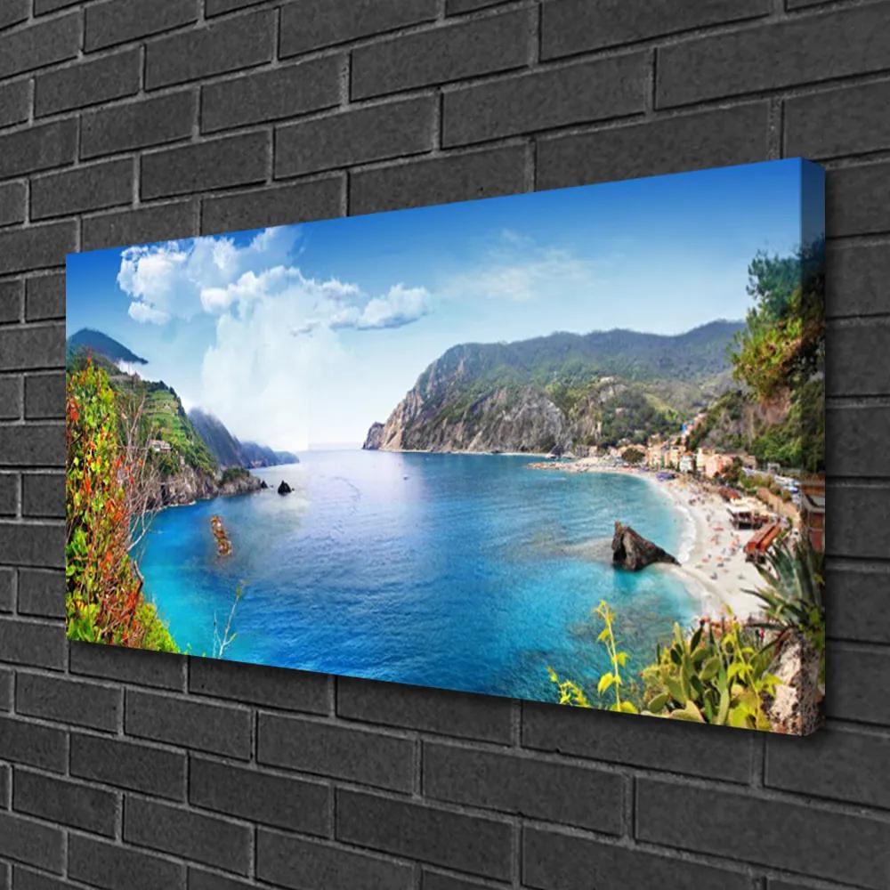 Obraz na plátně Záliv Hory Moře Krajina 125x50 cm