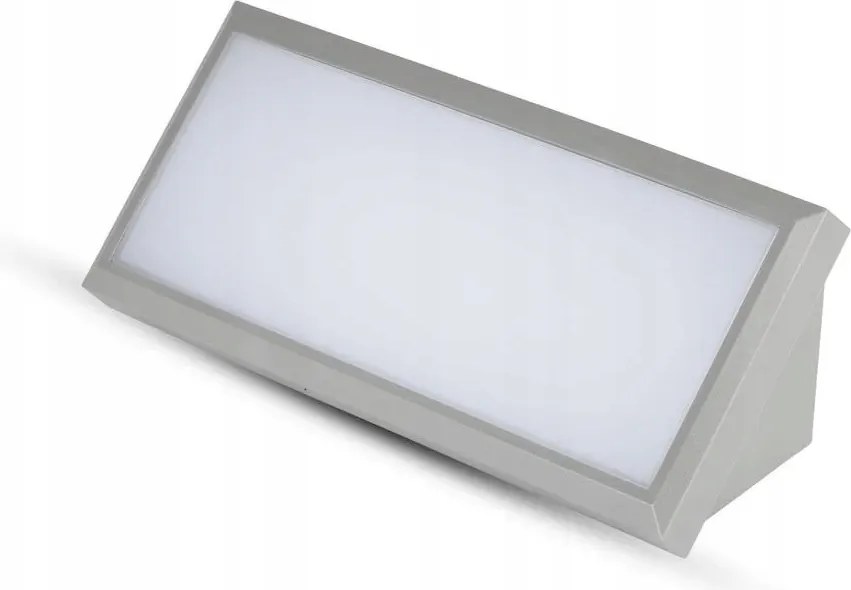 Venkovní zahradní Led nástěnné svítidlo šikmé 12W šedé 6400K V-tac